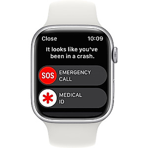 Apple Watch Series 8 [GPS + Cellular, 41mm] - Silver Aluminum Case with White Sport Band, M/L (Renewed)