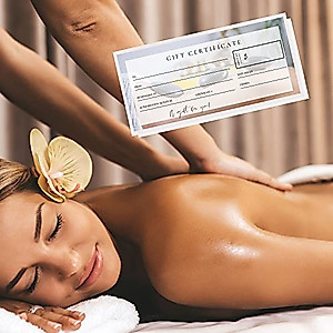 Blank Gift Certificates | 30 Pack | 3.75 x 8.25" inch Size Gift Card | Massage Therapy Supplies | Spa Supplies | Small Business Gift Certificate | Massage Therapy Hot Stone Design