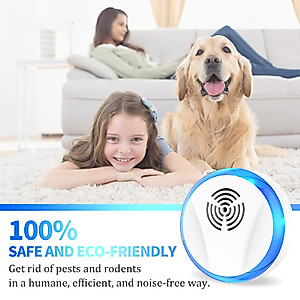 6 Packs Ultrasonic Pest Repeller Indoor, Mouse Repellent Ultrasonic Plug in for Roach, Rodent, Mouse, Bugs, Rat,Mosquito, Mice, Spider, Electronic Pest Control. (6)