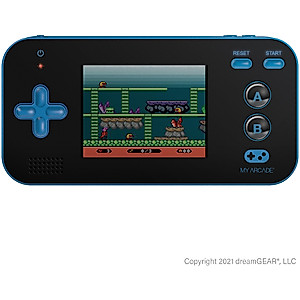 My Arcade Gamer V Portable - Handheld Gaming System - 220 Retro Style Games - Lightweight Compact Size - Battery Powered - Full Color Display - Volume Buttons - Blue