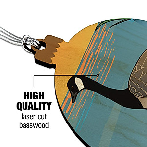 Canadian Goose Geese Swimming Canada Wood Christmas Tree Holiday Ornament