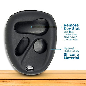 Keyless2Go Replacement for New Silicone Cover Protective Case for Select GM 4 Button Remotes - Black