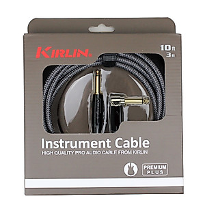 KIRLIN Cable IWB-202BFGL-10/CA 10-Feet Premium Plus Instrument Cable, Carbon Gray Woven Jacket