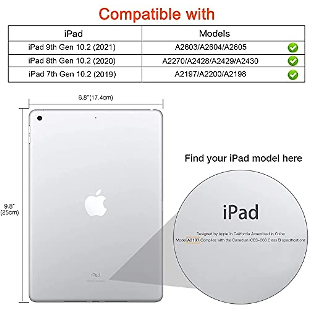 Newraturner Rotating Case for iPad 9th Generation (2021) / 8th Generation (2020) / 7th Gen (2019) 10.2 Inch --360 Degree Rotating Stand Protective Cover, Auto Sleep/Wake Function