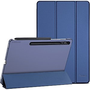 ProCase Cover for Galaxy Tab S8 Plus 2022/ Tab S7 FE 2021/ Tab S7 Plus 2020 12.4 inch Case, Protective Slim Case Folio Hard Back Smart Cover for 12.4” Galaxy Tab S8+ / S7 FE / S7+ -Navy