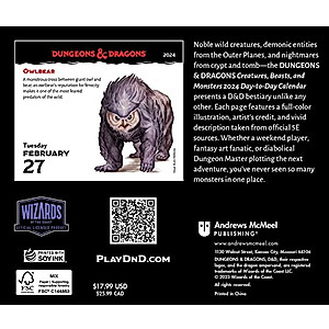 Dungeons & Dragons 2024 Day-to-Day Calendar: Creatures, Beasts, and Monsters