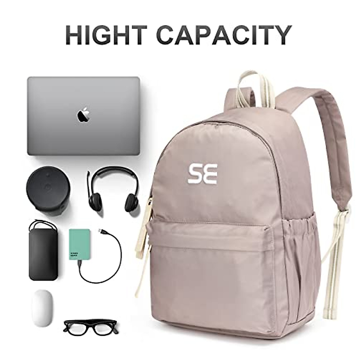 Otbjmbx Classic School Backpack, Lightweight Casual Daypack Unisex Bookbag Waterproof Travel Rucksack for School Travel, Fashion School Bags for Teen Girls Boys Men Women (Gray)