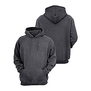COOFANDY Men Casual Hooded Long Sleeve Sweatshirt Lightweight Pullover Hoodied Dark Grey