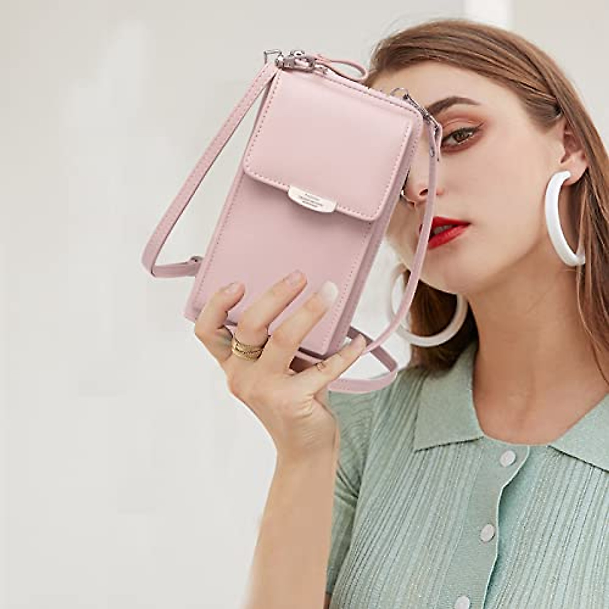 myfriday Small Wallet for Women PU Leather Phone Checkbook Organizer Zipper Coin Purse