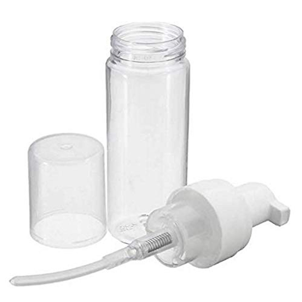 4 PCS 2 oz 60 ml BPA Free Empty Refillable Transparent Plastic Pump Foamer Bottles Press Jar Pot Dispenser Containers