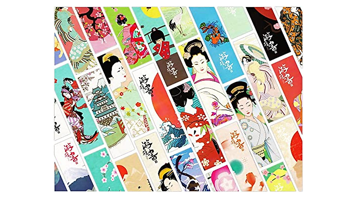 Vintage Japanese Bookmarks Set - Elegant Art for Book Lovers