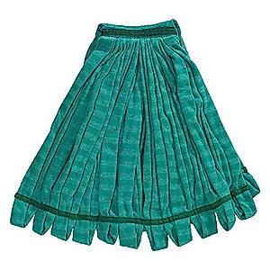 Rubbermaid Commercial Products Microfiber Tube Mop Head Replacement, Medium, 5-Inch Headband, Green, Heavy Duty Industrial Wet Mop For Floor Cleaning Office/School/Stadium/Lobby/Restaurant