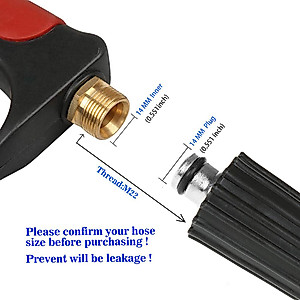 Sooprinse High Pressure Washer Gun Power Spray Gun 4000psi with 19 inch Extension Replacement Wand Lance,5 Quick Connect Nozzles for Honda Excell Troybilt, Generac, Simpson, Briggs Stratton