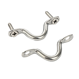 Amarine Made Pack of 8 Stainless Steel Bimini Boat Top PAD Eye, Eye Straps, Tie Down, Kayak Deck Loops, Tie Down Anchor Point, footman's Loop for Kayak Canoe Rigging