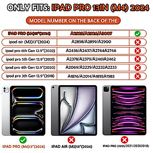 Cabreche Compatible with iPad Pro 13 Inch M4 Case 2024 with Pencil Holder TPU Back Case Auto Sleep/Wake Cover for Girls Women Men Cute Preppy Cool (PS12-Blue, Pro13 inch 2024)