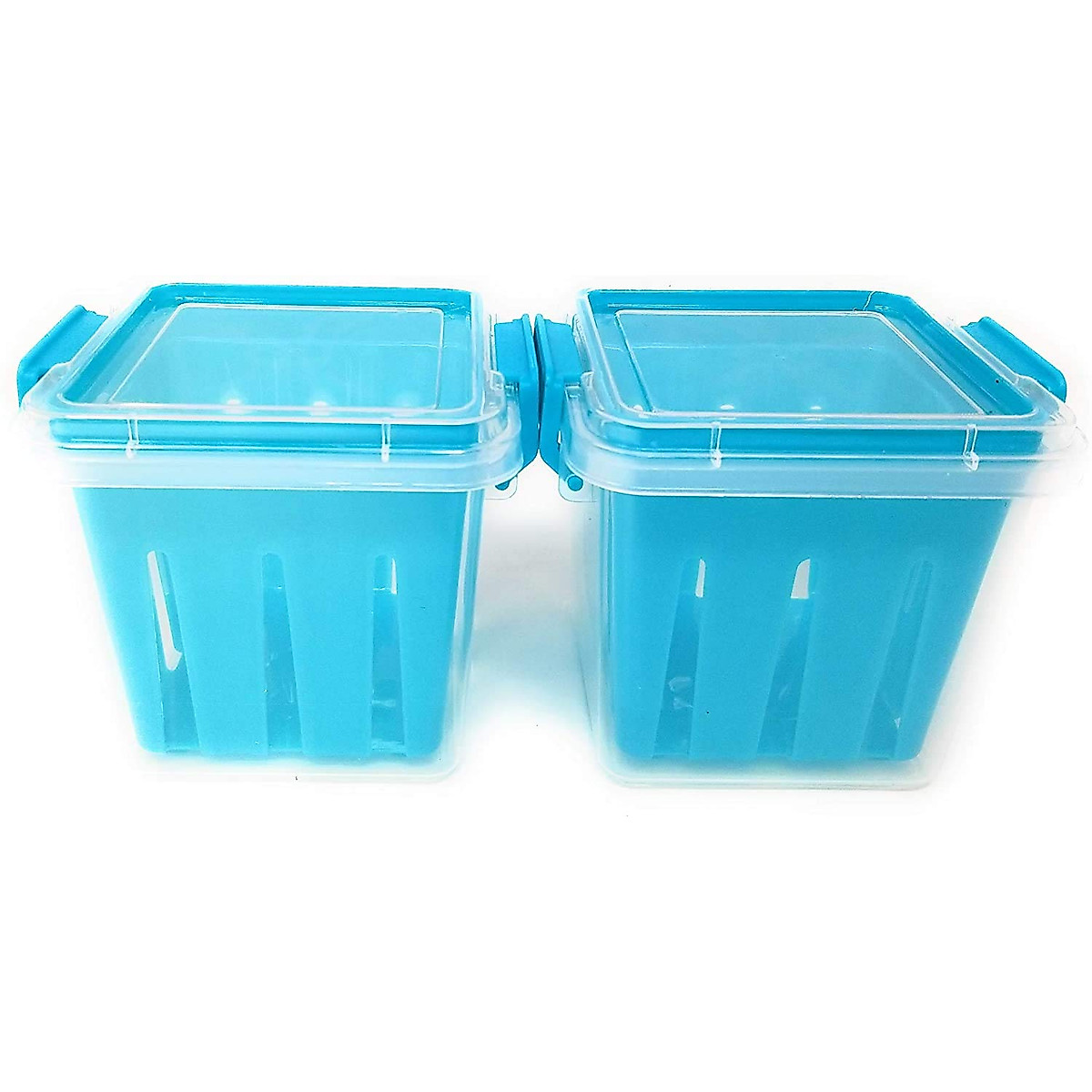 Fruit and Veggie Vegetable Basket Food Storage Container BPA Free 2 Pack TEAL/LIGHT BLUE