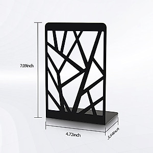 Bookends, Book Ends, Bookends for Shelves, Metal Bookends, Bookends for Heavy Books, Home Decorative Bookends for Office Home School Library Kitchen, Book Stopper, Black Book Holder(1 Pairs/2 PCS)