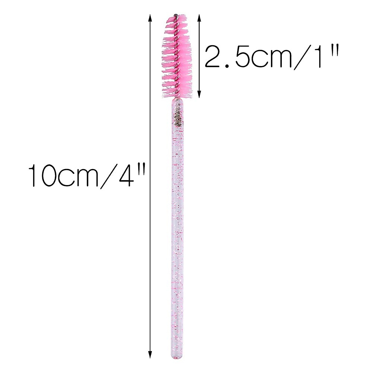 GCQQ 50PCS Mascara Wands,Crystal Pink Mascara Brushes, Disposable Eyelash Eyebrow Spoolies, Lash Brush for Makeup Eyelash Extensions, Eyebrow Spoolie for Lash Extension(Pink)