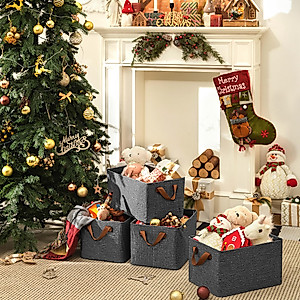 GRANNY SAYS Closet Storage Bins, Large Clothing Bins, Closet Shelf Organizer with Metal Frame, Storage Baskets for Shelves, Fabric Bins for Storage, Bins for Closet Organization, Sky Blue, 2-Pack