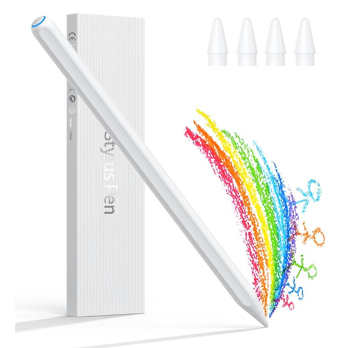 Hastraith Wireless Charging Stylus Pen for iPad, Smart iPad Pencil 2nd Generation with Palm Rejection Tilt Function for Apple iPad Pro 12.9 Inch 3/4/5/6, Pro 11 Inch 1/2/3/4, Air 4/5, Mini 6th Gen