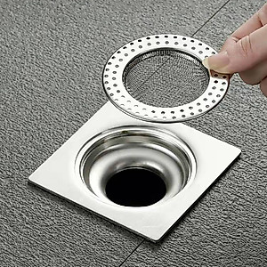 Bathtub Drain Hair Catcher, Fast Drain Shower Drain Hair Catcher, Stainless Steel Drain Protector for Bathroom Pop-up Drain, Kitchen and General Drain (4 PCS，Outer Diameter 3.55in/Inner Diameter 2in)