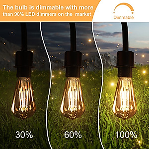 PARTPHONER LED Dimmable Edison Bulbs 6W 720LM, Vintage ST58 LED Light Bulb 2500K Amber Warm White Light 60 Watt Incandescent Equivalent E26 Base, 4 Pack