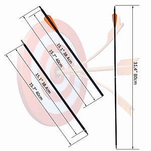 Mxessua 2 Piece Arrows Takedown Carbon Arrows Portable for Takedown Longbow Recurve Compound bow Survival Bow Traveling Spine 500, 12 Pack