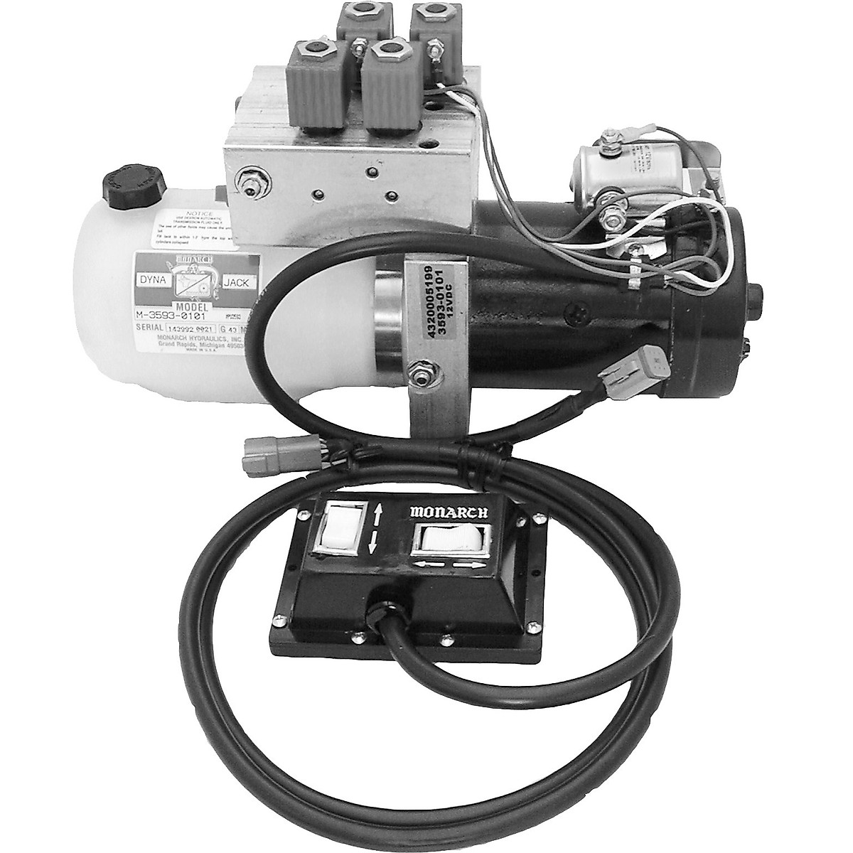 Buyers Products PU3593 Hydraulic Power Unit (Power Unit,Hydraulic 12V Dc,Snow Plow), Black