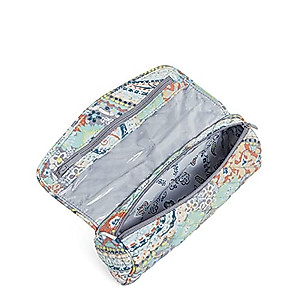 Vera Bradley Women's Cotton on a Roll Makeup Brush & Pencil Case, Citrus Paisley - Recycled Cotton, One Size