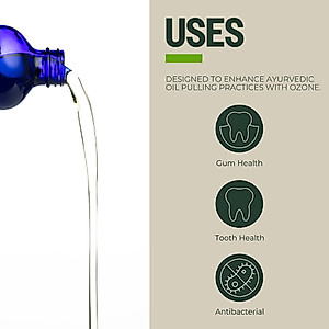 PurO3 Ozonated Oil Pulling Solution - Organic, Ozonated Coconut Oil Pulling for Teeth and Gums - Ozone Infused Oil Pulling Solution - Non-Toxic Teeth & Gum Pulling Oil with Peppermint, 8 oz