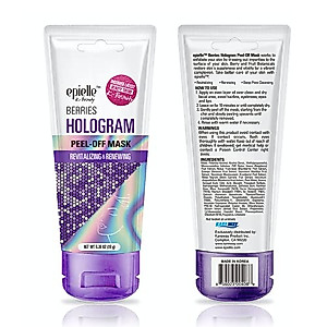 Epielle Hologram Peel Off Face Masks, Glitter Peel Off Mask, Toning & Calming, 8 variety packs (Single-Use Testers)