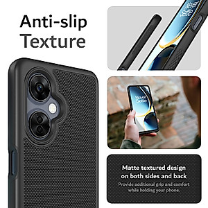 TUDIA DualShield Grip Designed for OnePlus Nord N30 5G Case (2023), [MergeGrip] Dual Layer Shockproof Slim Military Grade Non-Slip Tough Heavy Duty Protective Phone Case Cover (Matte Black)