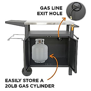 EMBERLI XL Grill Cart Outdoor with Storage - Modular BBQ Cart, Bar Patio Kitchen Island Prep Stand Cabinet