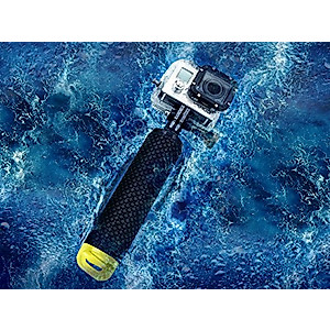 MiPremium Waterproof Floating Hand Grip Compatible with GoPro Cameras Hero 11 10 9 8 7 6 5 4 3 Session Black Silver Handler Plus Handle Mount Accessories for Water Sport and Action Cameras (Yellow)