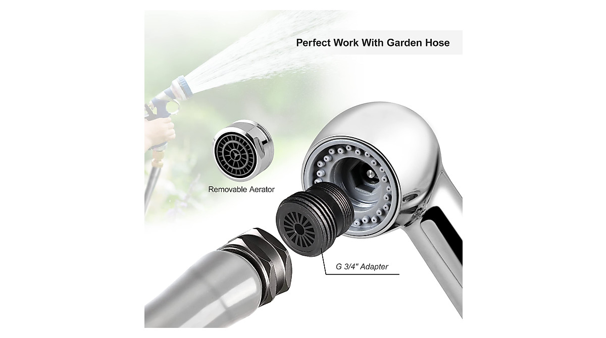 Awelife Utility Sink Faucet with Pull-Out Sprayer - Brushed Nickel