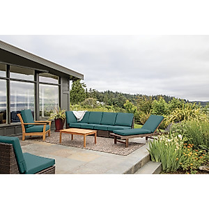 Classic Accessories Ravenna Water-Resistant 17 x 15 x 2 Inch Rectangle Outdoor Seat Cushion Slip Cover, Patio Furniture Chair Cushion Cover, Mallard Green, Patio Furniture Cushion Covers