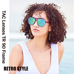 Lasiyanor Lightweight TAC Polarized Tinted Classic Vintage Retro 70s Sunglasses, TR-90 Frame for Women Men, UV 400 Protection