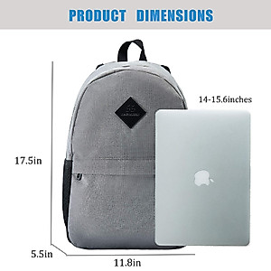 SAGIV&SAHEN School Backpack for Teens Girls Boys Travel Waterproof Work Laptop Backpacks 15.6 Inch with USB Charging Port for Women Men College BookBag Casual Daypack, Grey
