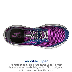 Brooks Women’s Divide 4 Trail Running Shoe - Purple/Navy/Oyster - 9.5 Medium