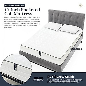 Full Size Mattress - 12 Inch Cool Memory Foam & Spring Hybrid Mattress with Breathable Cover - Comfort Tight Top - Rolled in a Box - Oliver & Smith