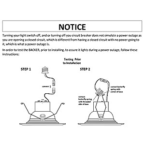 Catalina Lighting 5"-6" Battery Backup Power Supply LED Recessed Ceiling Floodlight Fixture, Emergency Lighting, White