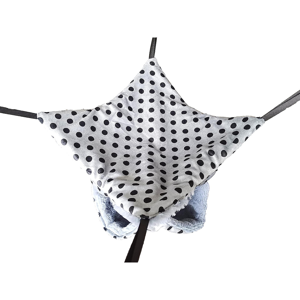 WOWOWMEOW Small Animals Plush Hammock Rat Ferret Triple Bunkbed Hammocks Cage Hanging Warm Hideout for Sugar Glider Squirrel (Small, Dots-Grey)