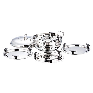 Vinod Stainless Steel Multi Kadahi, Idli, Dhokla Maker, Induction Friendly (Sandwich Bottom)