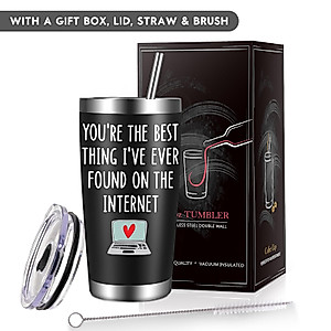 GSPY Wine Tumbler, Husband Gifts, Boyfriend Gifts - Mothers Day Gifts for Girlfriend, Wife - Funny Anniversary, Fathers Day, Birthday Gifts for Her, Him - Best Thing I Found on the Internet