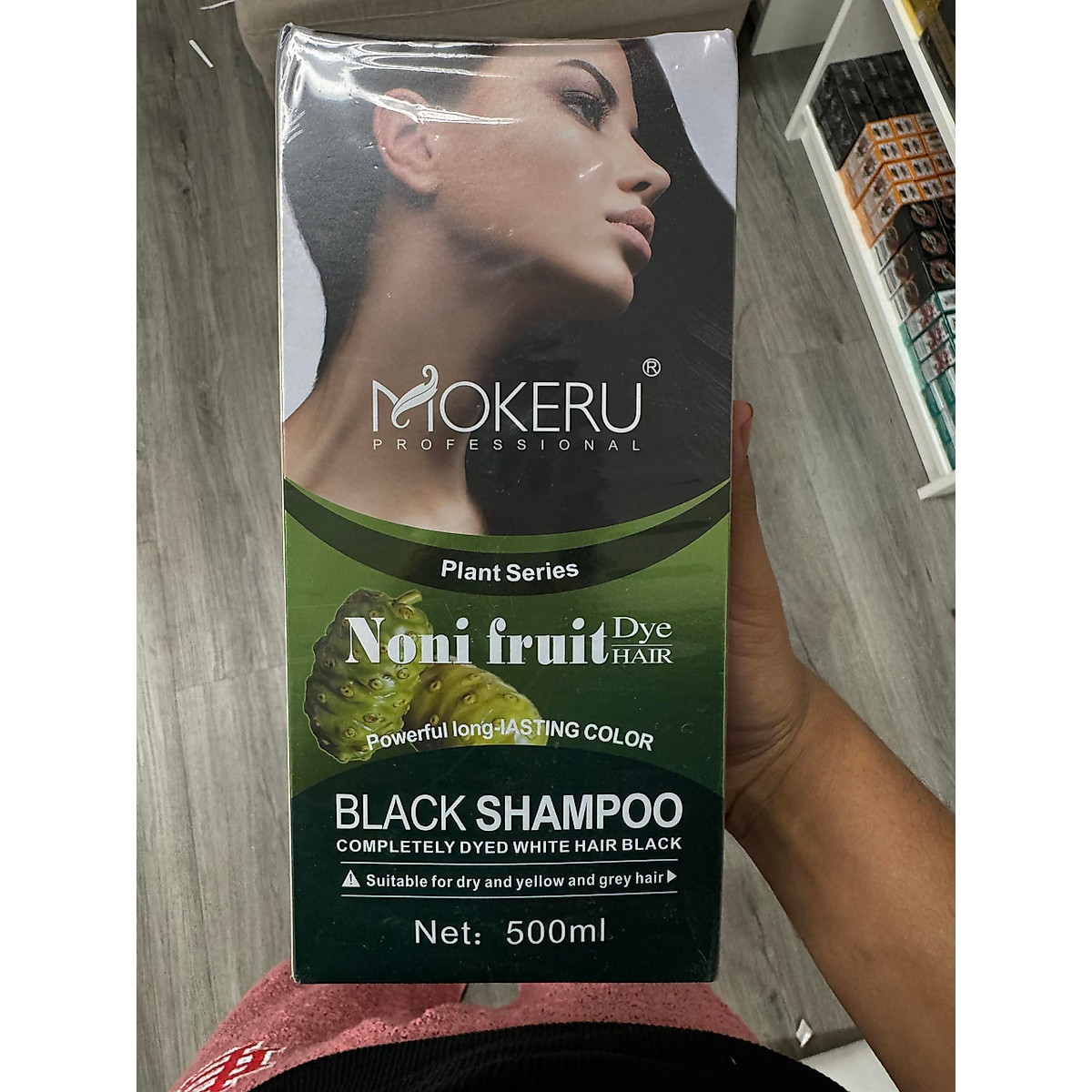 XINGYUSP Mokeru Organic Natural Fast Hair Dye, Only 5 Minutes Noni Plant Black Shampoo 500ml