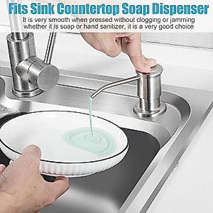 1 Pcs Sink Soap Dispenser Pump Set, Built-in Soap Dispenser for Kitchen Sink, Countertop Under Sink Soap Dispenser with 47in Extension+3.2in Spout+17oz Bottle,Longer Thread Shaft,Without Large Bottle