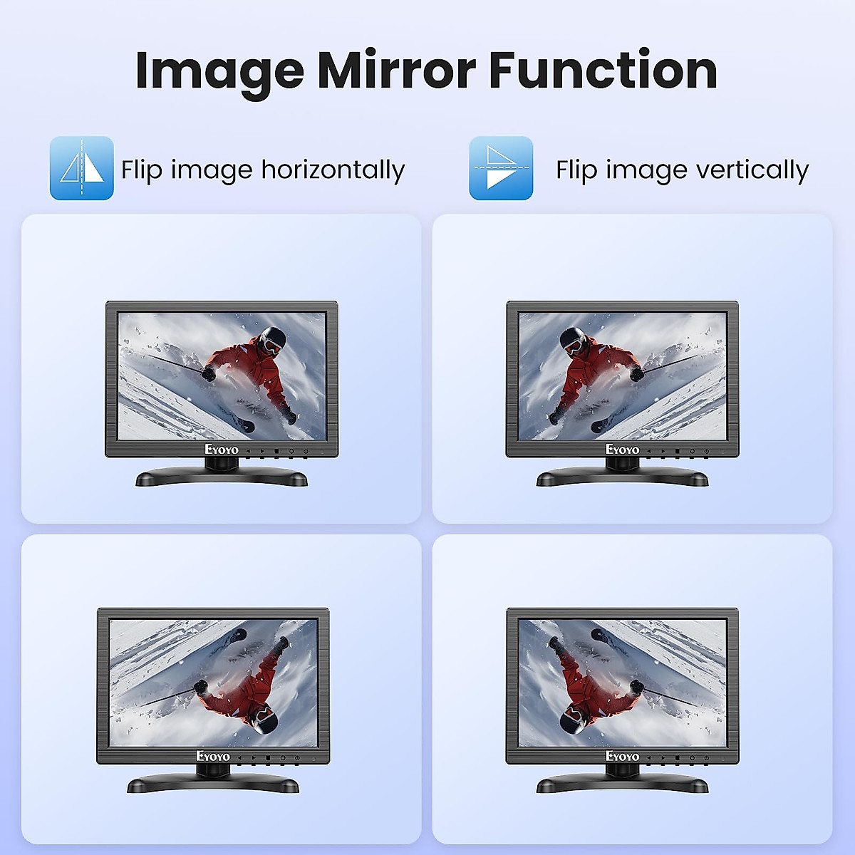 Eyoyo 10 inch Monitor HDMI LCD Monitor 1920x1200 16:10 IPS Screen Display with BNC VGA AV Output for CCTV DVD PC Laptop DVR Built-in Loudspeakers