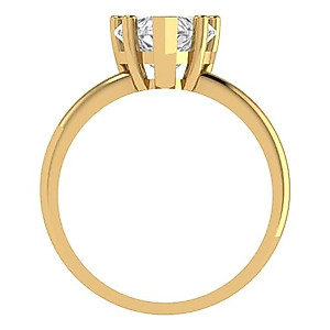 Clara Pucci 2.0 ct Heart Cut Solitaire Moissanite 5-Prong Engagement Wedding Bridal Promise Anniversary Ring 18K Yellow Gold Size 6