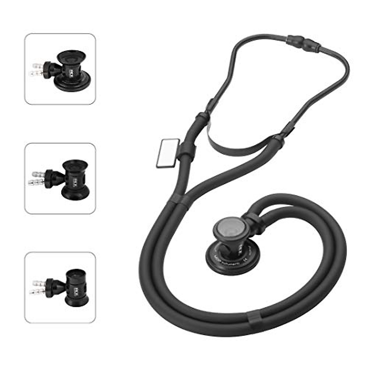 MDF Sprague Rappaport Dual Head Stethoscope with Adult, Pediatric, Infant Convertible chestpiece - All Black (MDF767-BO)