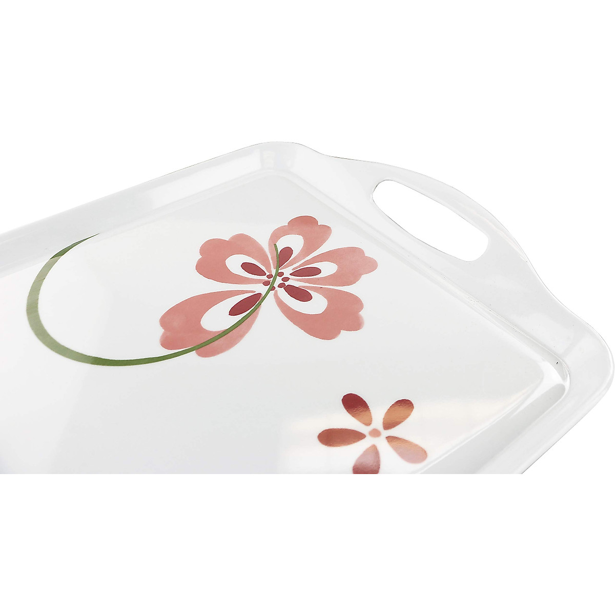 Reston Lloyd Rectangular Melamine Serving/Ottoman Tray, Pretty Pink
